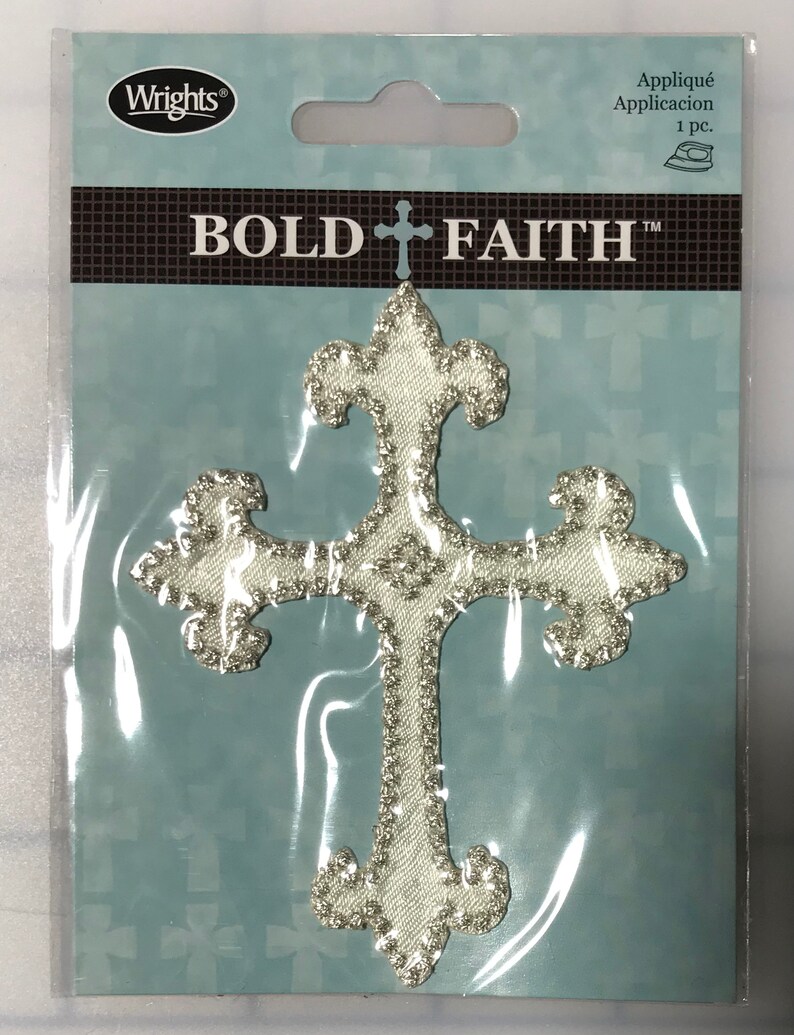 Bold Faith Cross Iron-On Applique by Wrights | Etsy