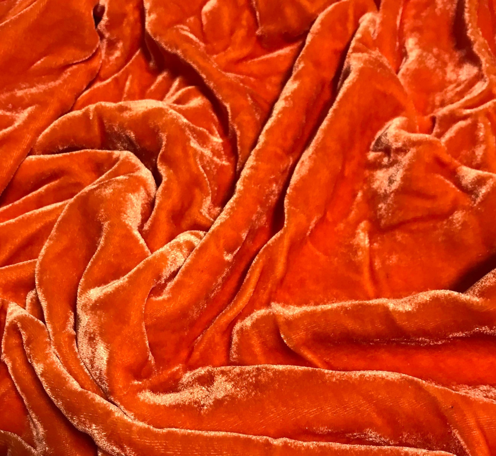 DEEP ORANGE Hand Dyed Silk Velvet Fabric - Etsy