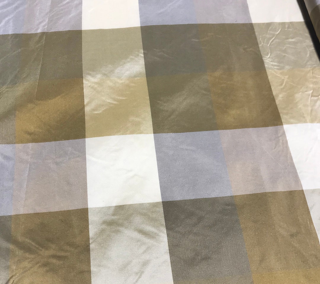 Gold Check Silk Taffeta Fabric - Etsy