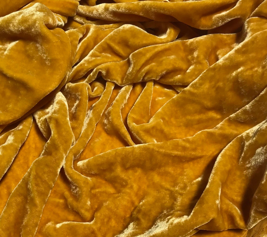 GOLD Hand Dyed Silk Velvet Fabric | Etsy
