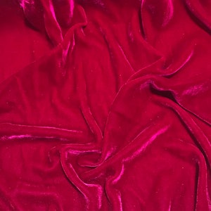 DEEP PINK Silk Velvet Fabric | Etsy