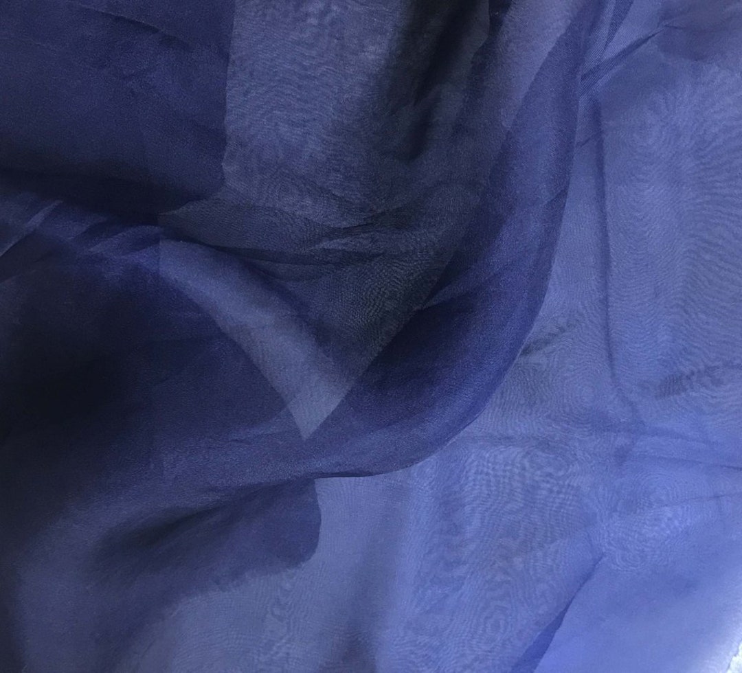 Hand Dyed DEEP BLUE - Silk Organza Fabric - Etsy
