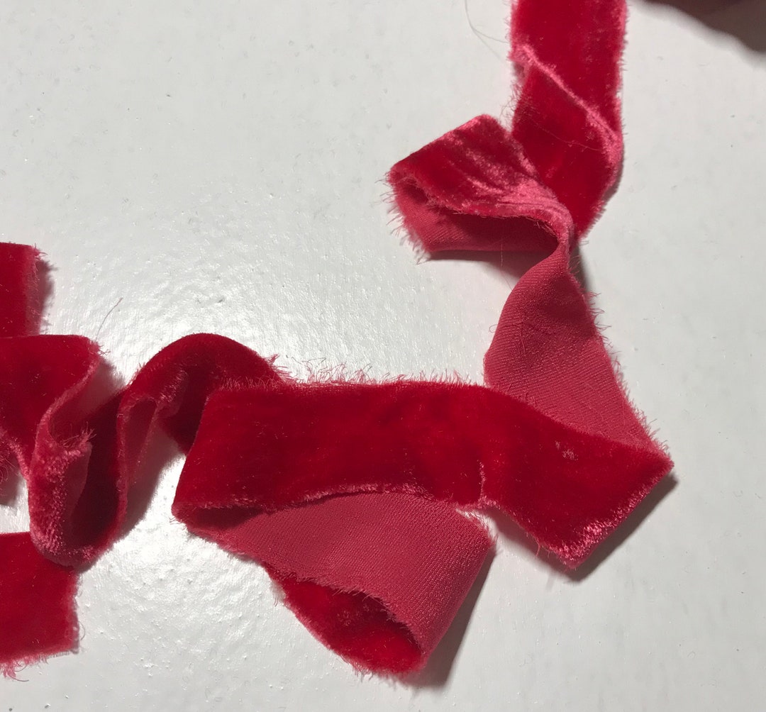 Hand Dyed Poinsettia Red Silk Velvet Ribbon ( 4 Widths to Choose From ...