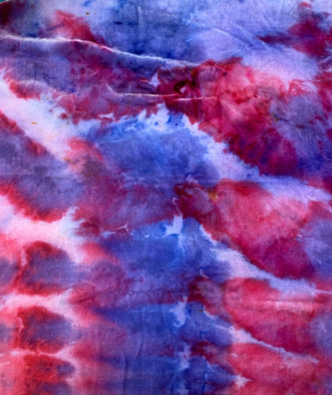 10"x23" - Periwinkle & Fuchsia Ice Dyed Silk Velvet Fabric #1 - Etsy