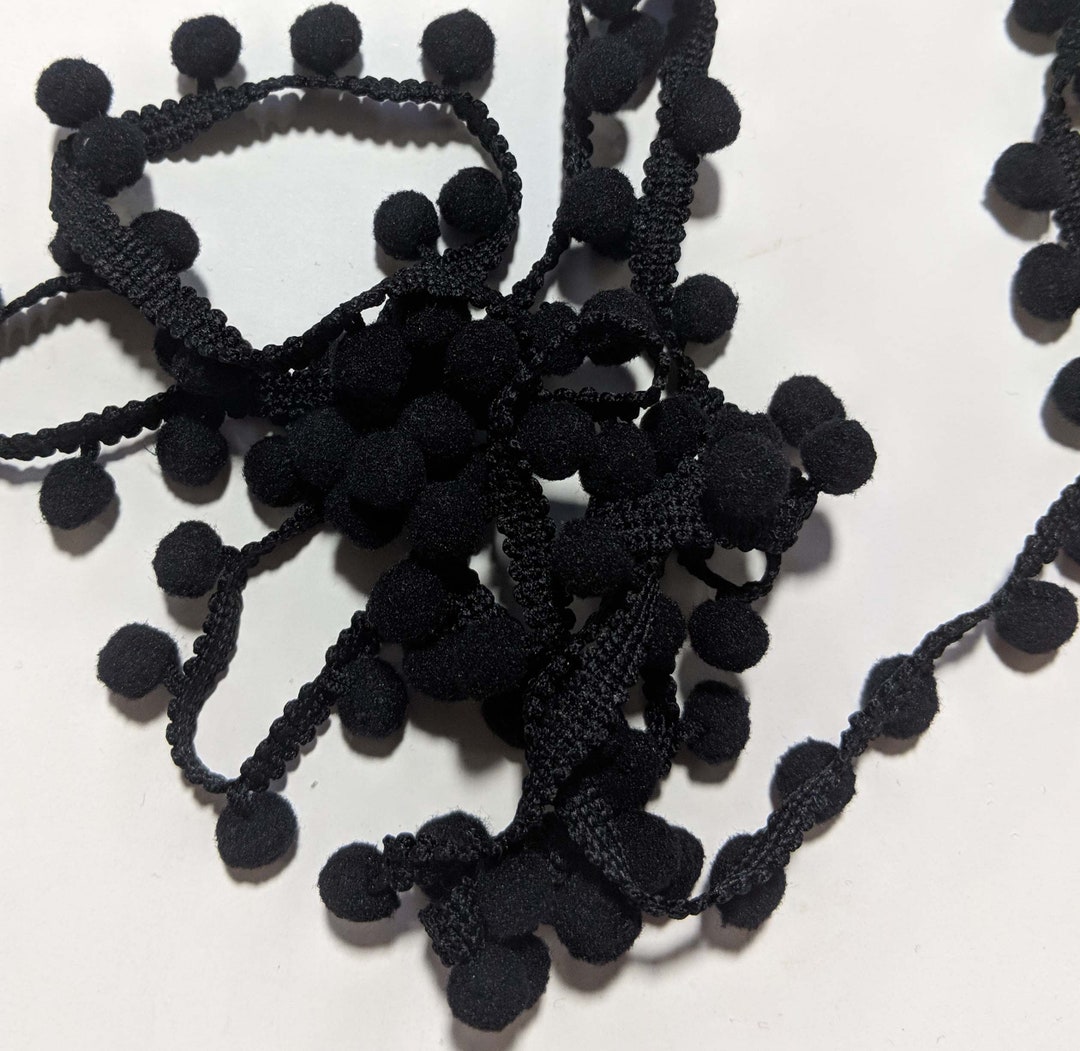 BLACK French Pom Pom Trim (3/4" Wide) - Etsy