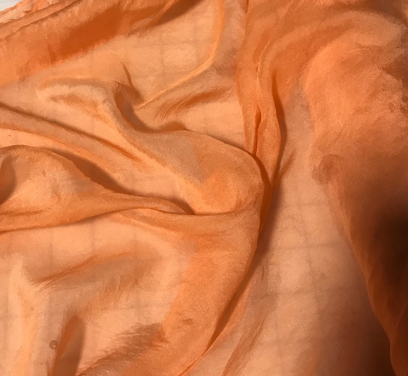 Hand Dyed Persimmon Orange - Soft Silk Organza Fabric - Etsy