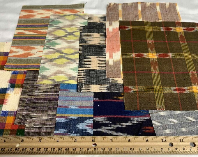 Remnant Sale - IKAT Woven Cotton Fabric Scraps Set 10 Pieces - Etsy