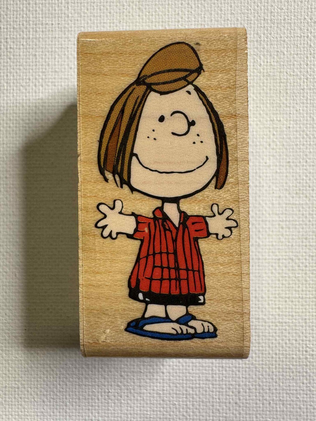 1-1/8"x2-1/4" Peanuts Peppermint Patty Wood Mounted Rubber Stamp. Item ...