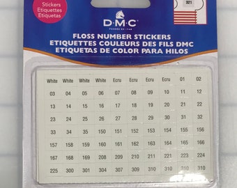 630 X DMC Stitch Bow Floss Holder Number Stickers Embroidery Cross ...
