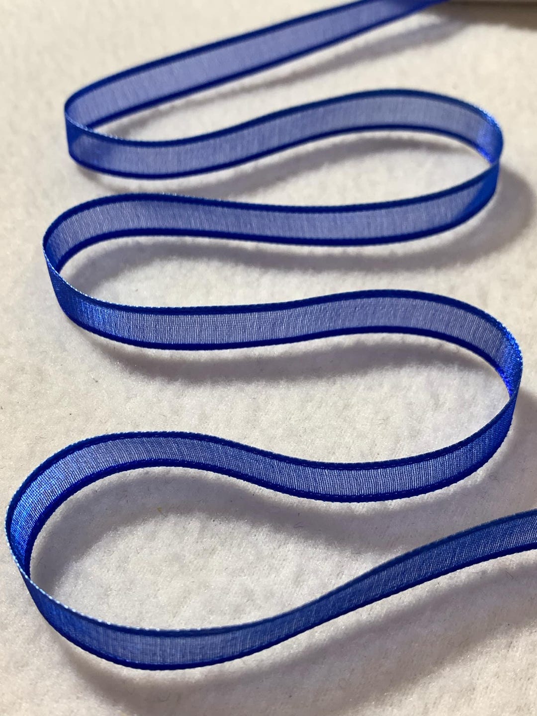Sapphire Blue Organdy Organza Ribbon - 3/8" Wide - 5 Yards - Made in ...