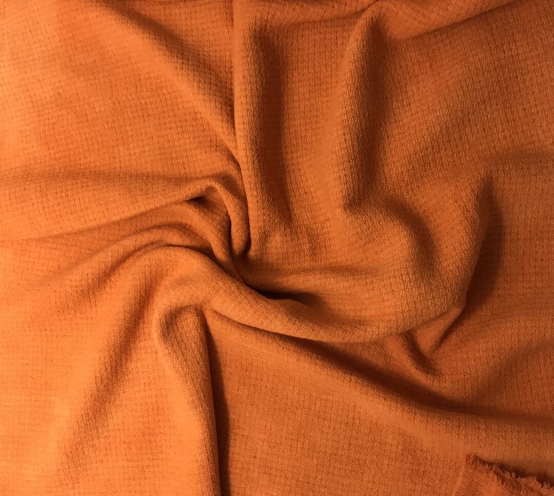 PERSIMMON ORANGE Hand Dyed Raw Silk Squares Weave Check NOIL Fabric - Etsy