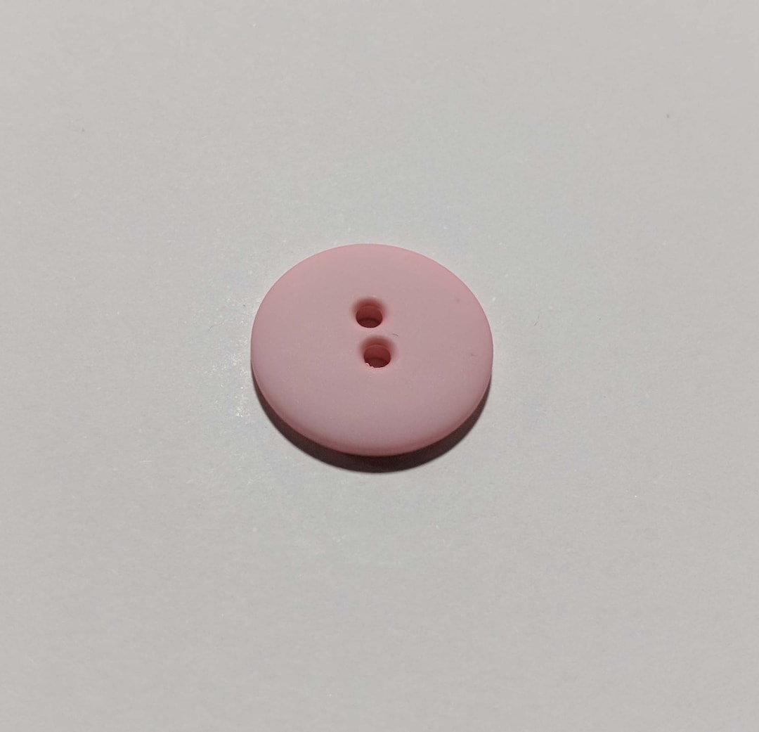 Pink Round 2 Hole Plastic Button - 20mm / 3/4 Inch - Dill Buttons - Set ...