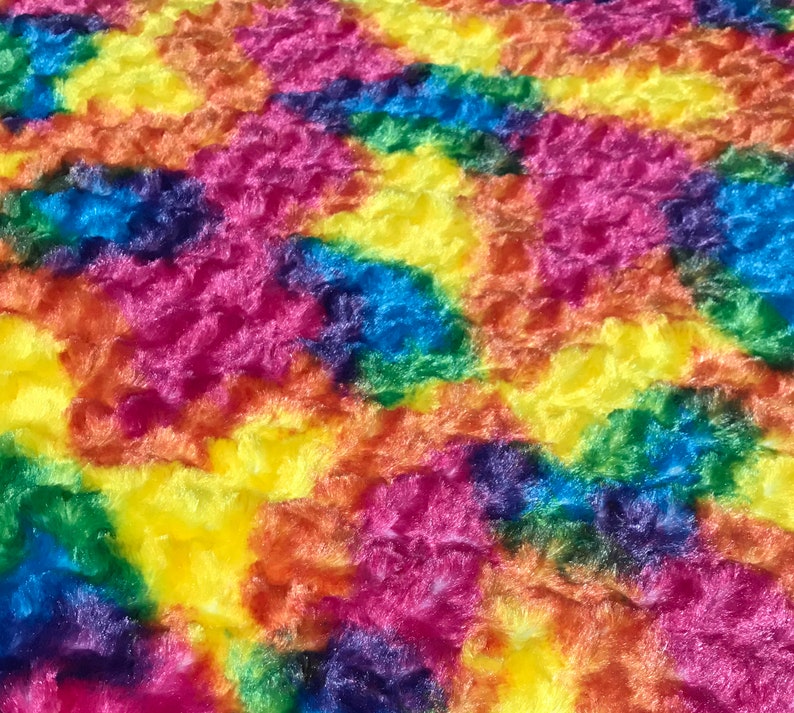 Bright Rainbow Rose Minky Cuddle Fabric - Etsy