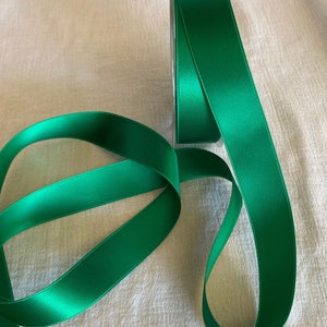 Emerald Green Swiss Satin Double Face Ribbon - 1" Wide - 5 Yards - Made ...