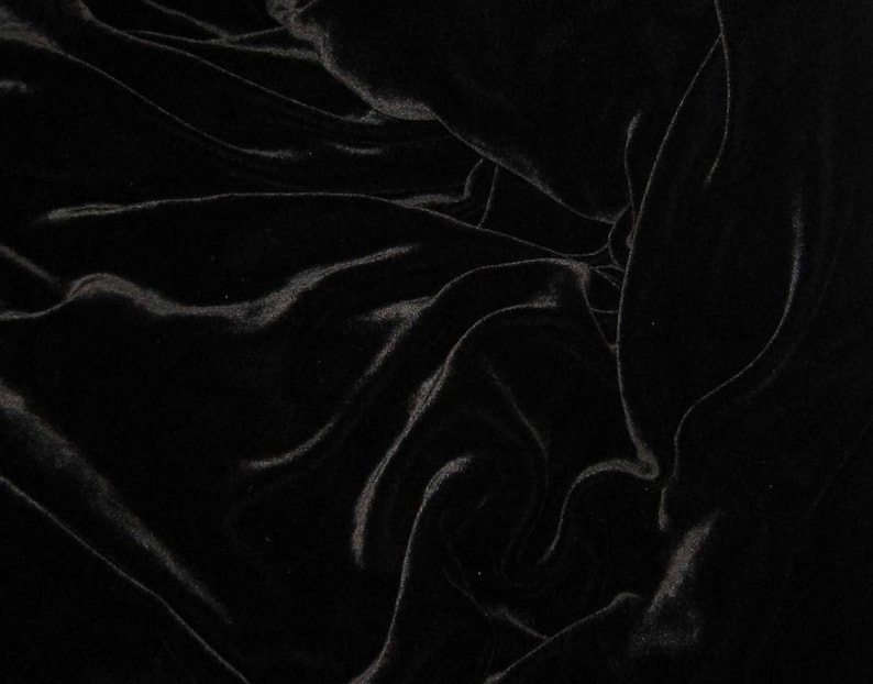 BLACK Silk Velvet Fabric 1 Yard | Etsy