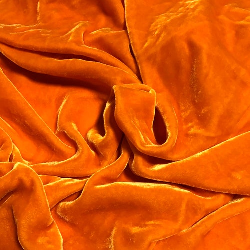 DEEP ORANGE Hand Dyed Silk Velvet Fabric - Etsy