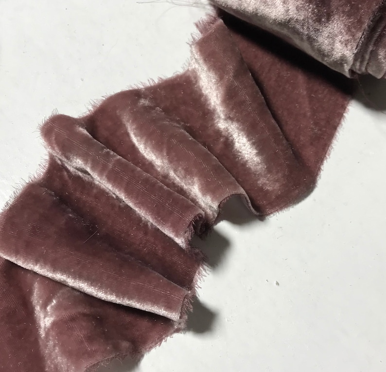 Hand Dyed Dusty Mauve Silk Velvet Ribbon 4 Widths to Choose - Etsy
