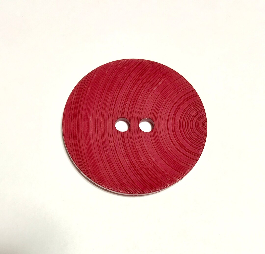 Red Extra Large Wood Grain Plastic Button - 54mm / 2 1/8 Inch - Dill ...