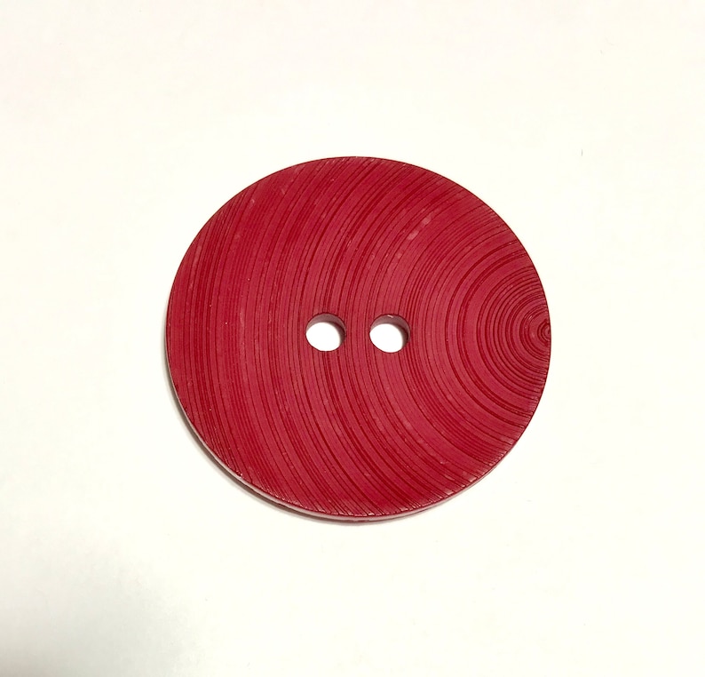 Red Extra Large Wood Grain Plastic Button - 54mm / 2 1/8 Inch - Dill ...