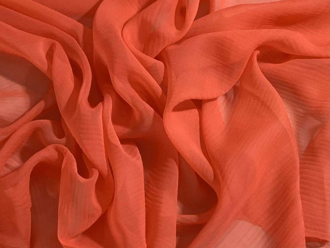 Salmon Coral - 8mm Silk Chiffon Fabric - Etsy