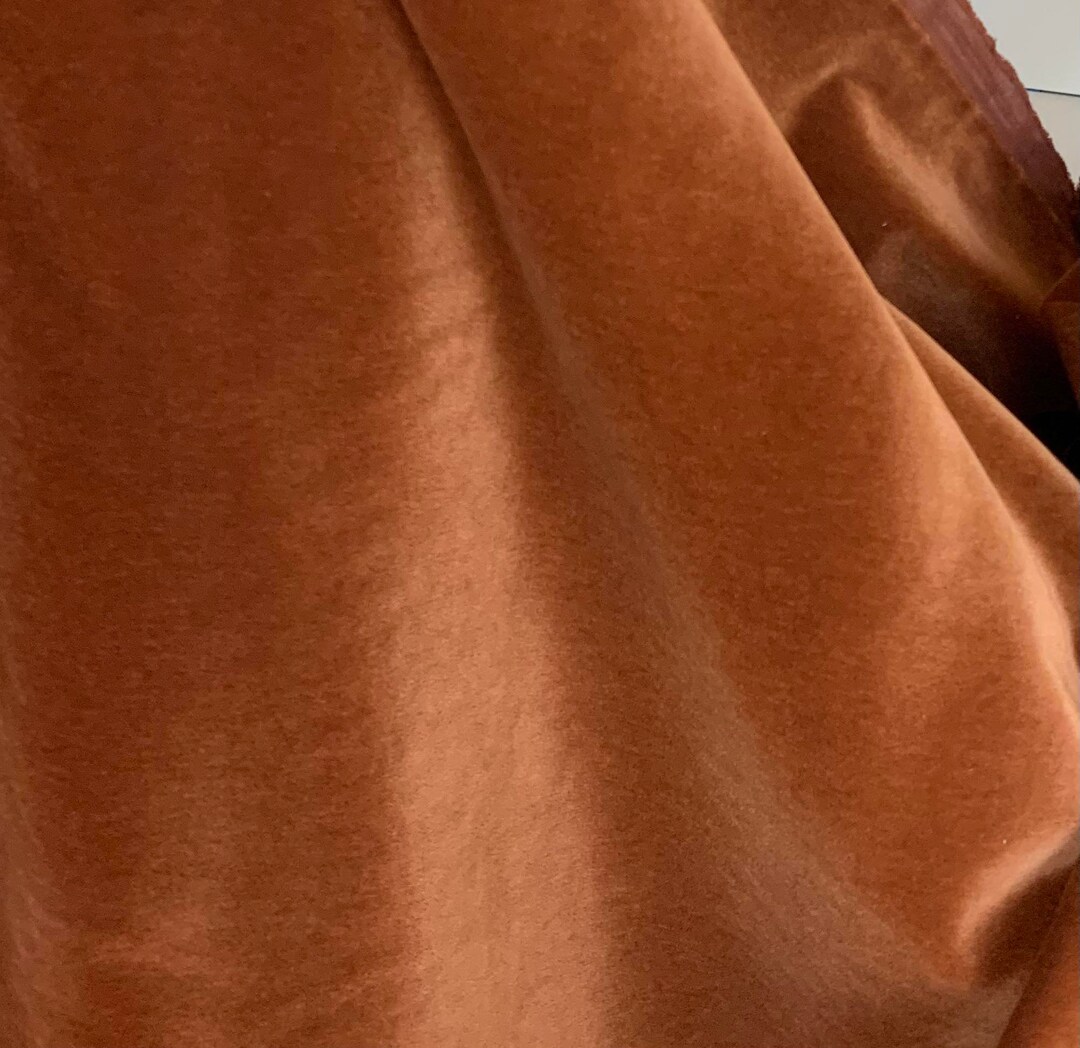 1/2 Yard Remnant Terra Cotta - Upholstery Weight Long Pile Velvet ...
