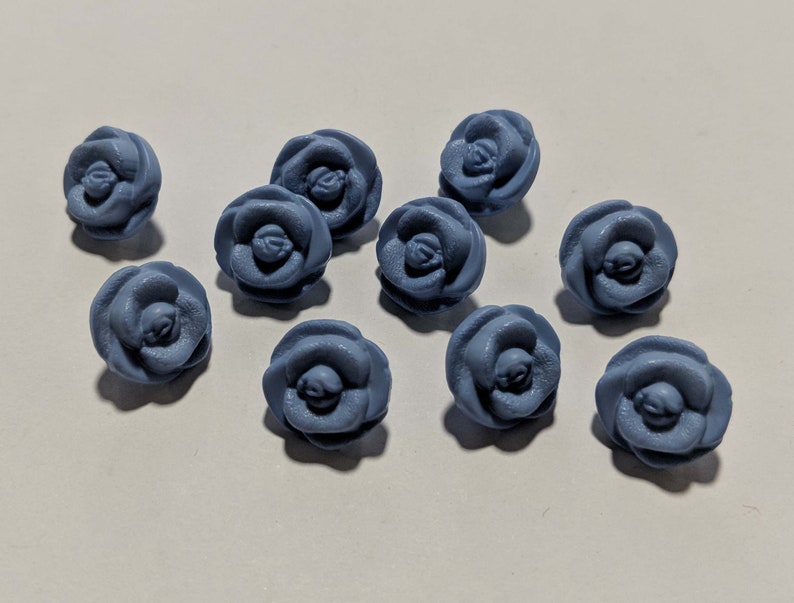 Light Blue Rose Flower Plastic Button - 15mm /1/2 Inch - Dill Buttons ...
