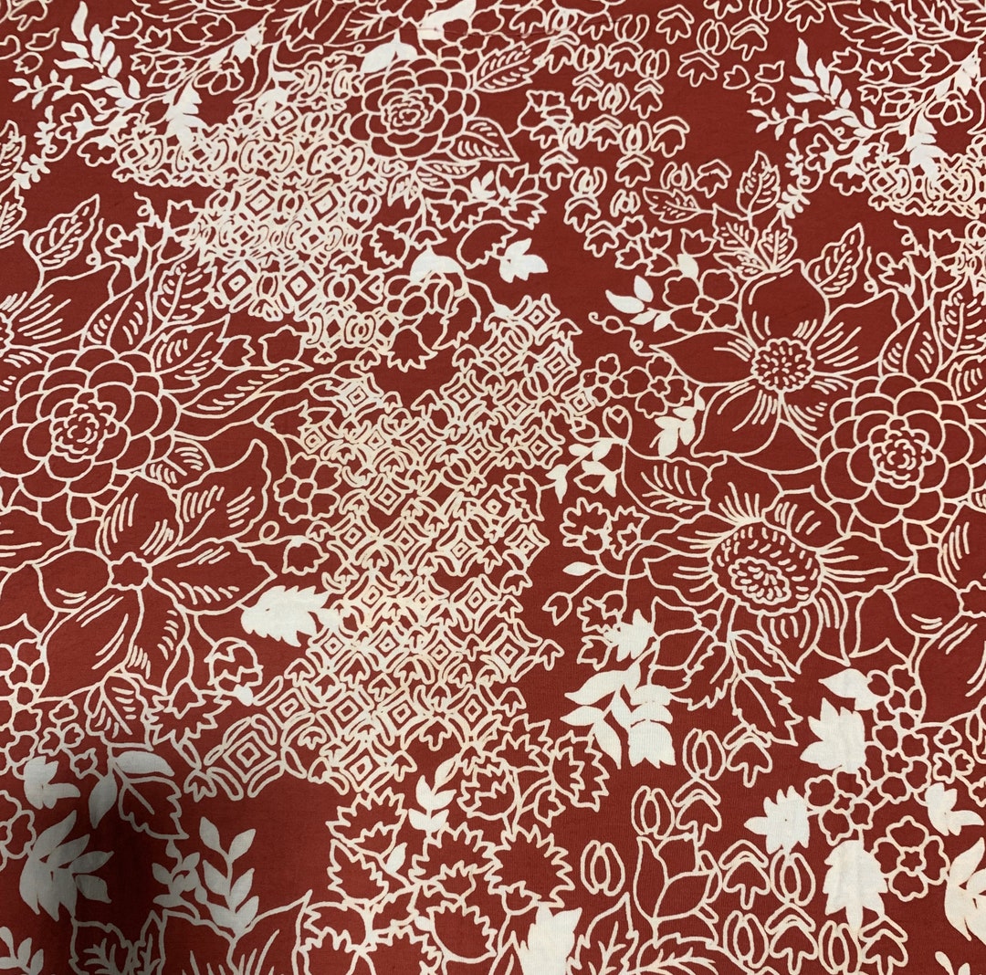 Red Floral - Baralla - Banyan Batiks Cotton Fabric - Etsy
