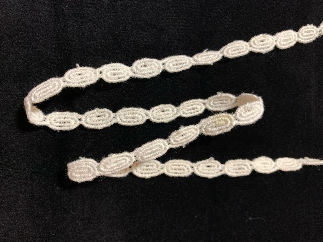 Vintage White Cotton Swirly Applique Trim White 3/8" Wide X 2 Yards - Etsy