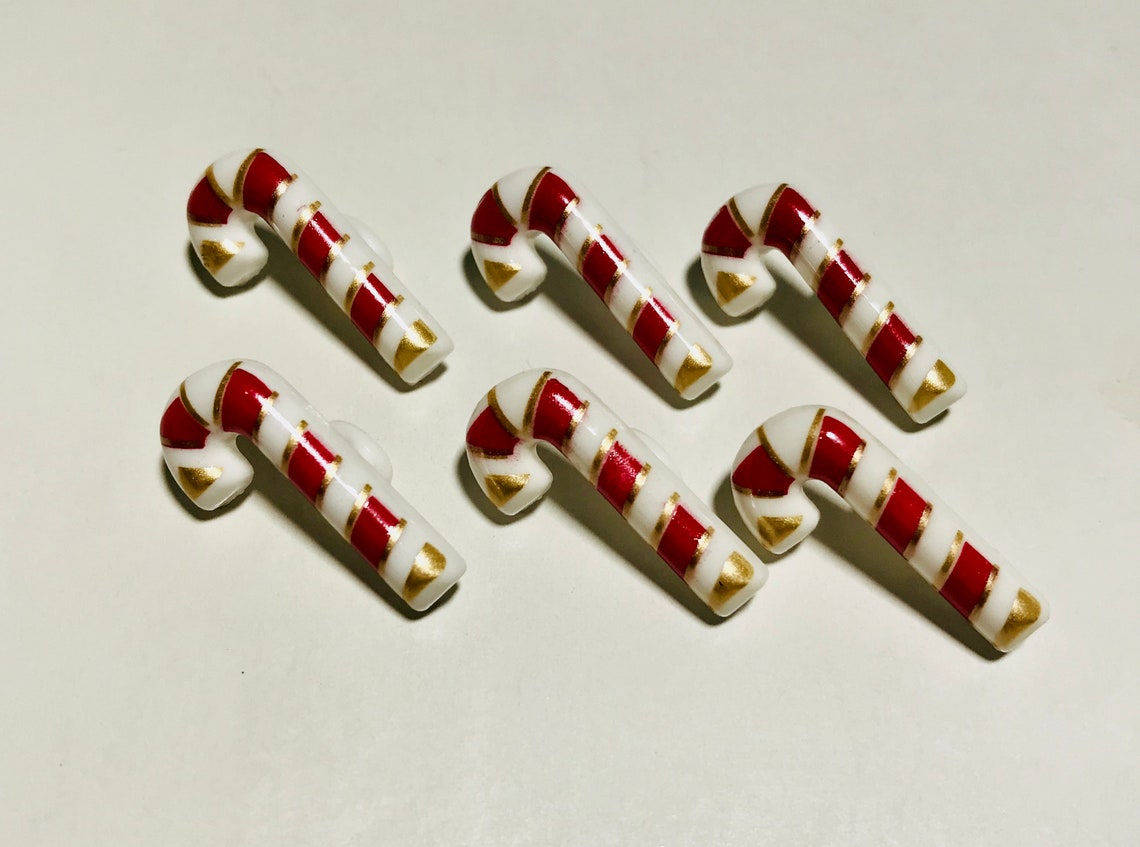Christmas Candy Cane Plastic Button - 23mm / 15/16" - Dill Buttons ...