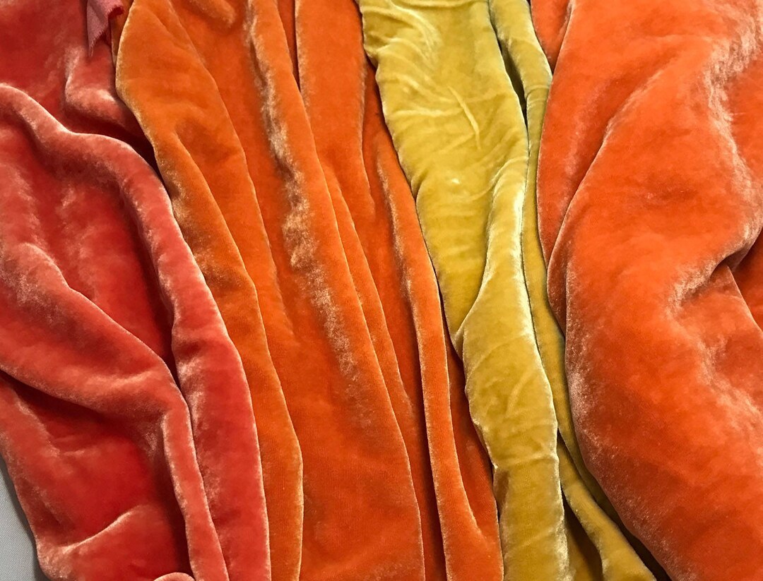 Light Autumn Sample Set - Hand Dyed Silk Velvet Fabric - 9"x45" Each - Etsy