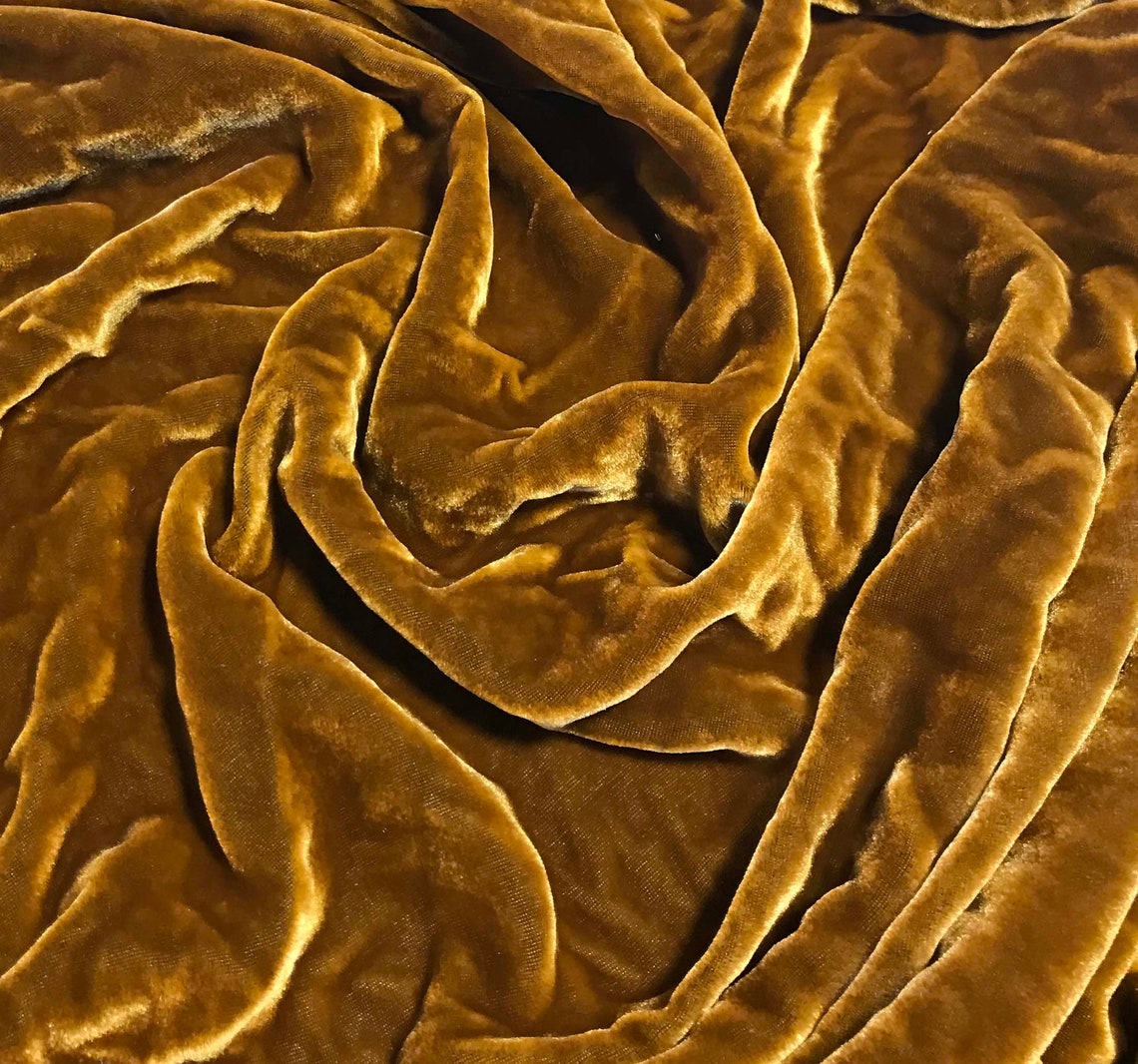 GOLDEN AMBER Hand Dyed Silk Velvet Fabric - Etsy
