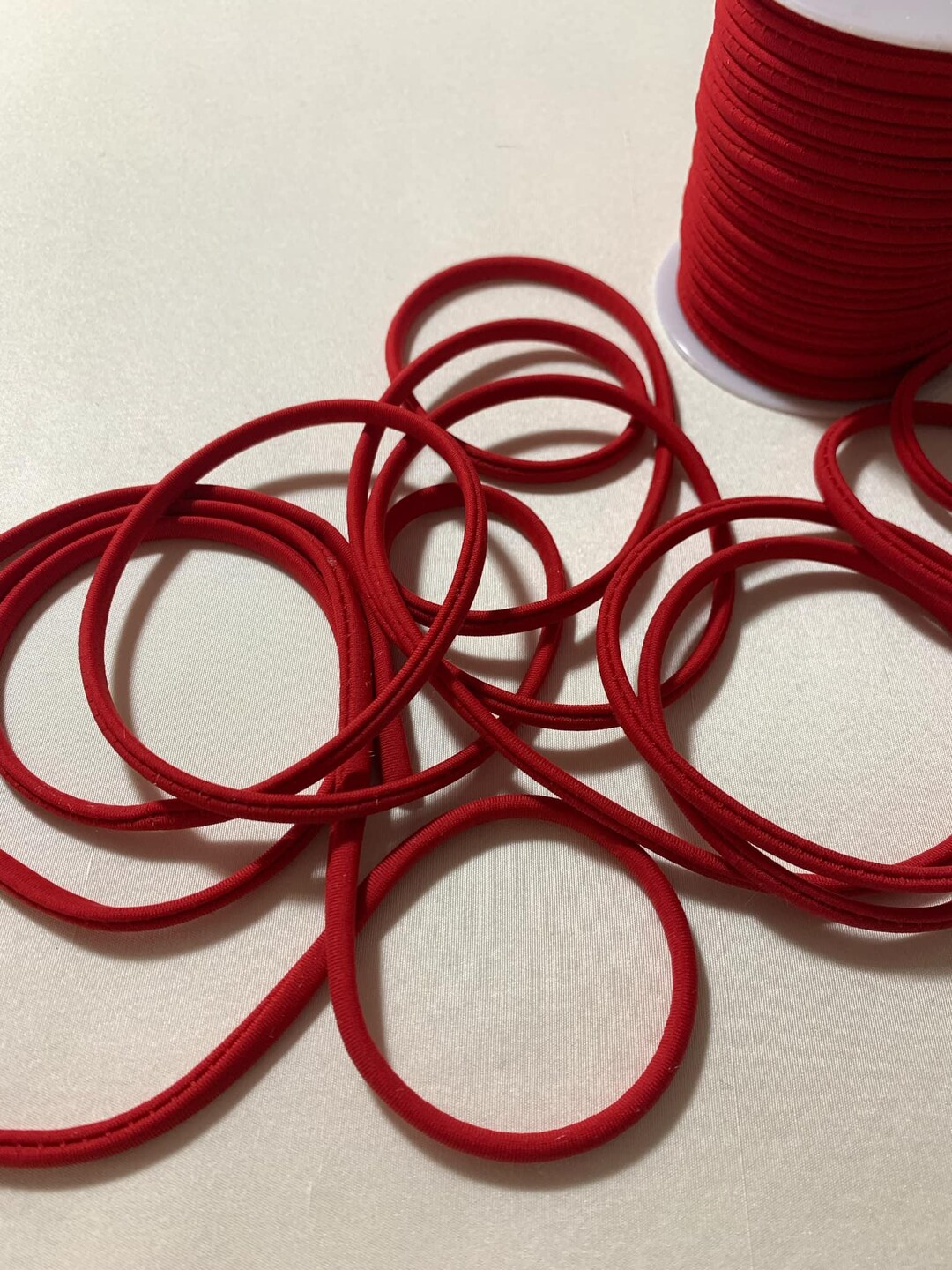 Bright Red Stretch Tubular Spaghetti Strap Cording Tubing Trim - 1/4" X ...