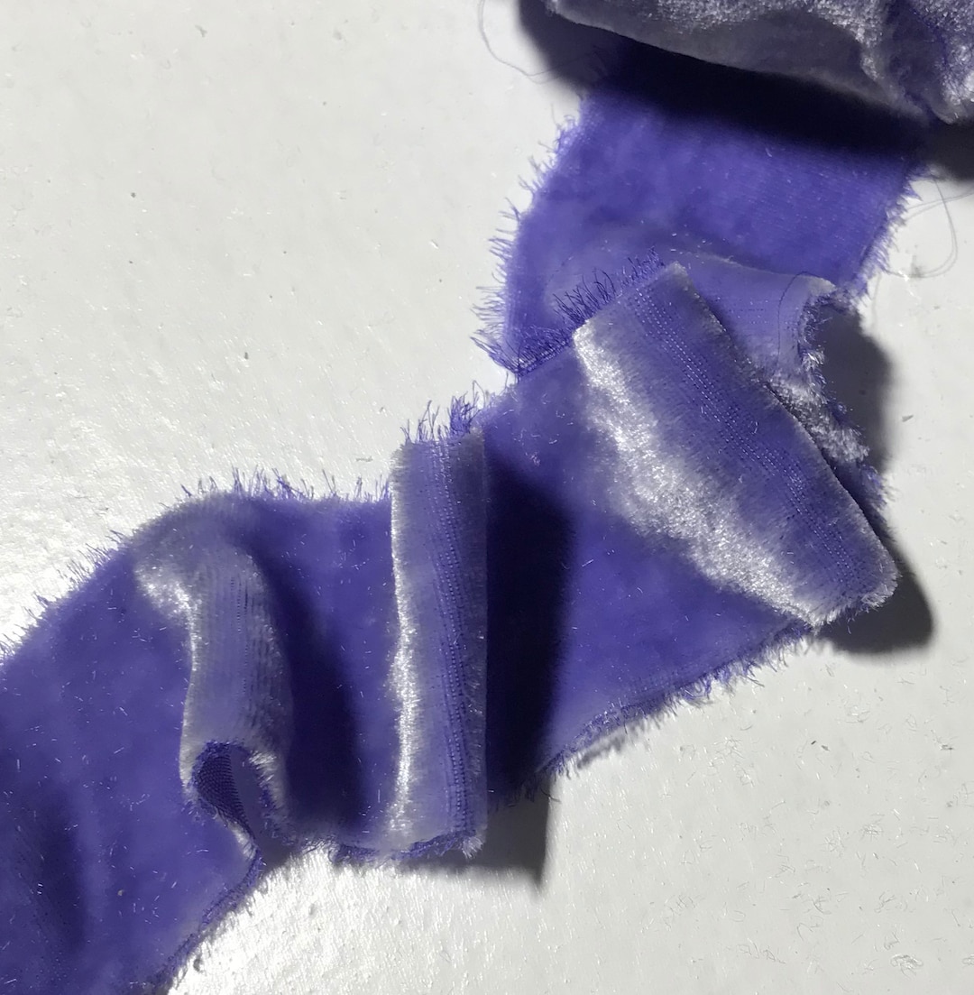 Hand Dyed Iris Purple Silk Velvet Ribbon ( 4 Widths to Choose From) - Etsy