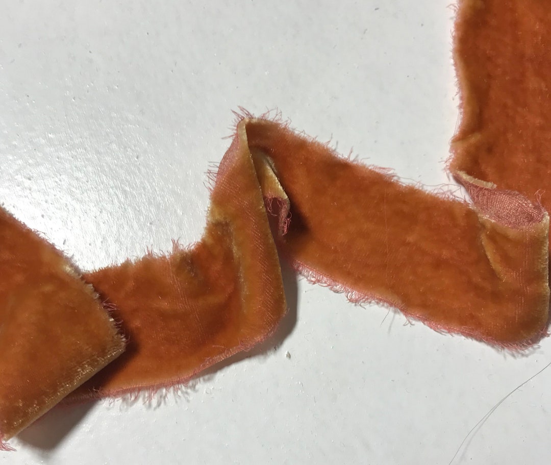 Hand Dyed Red Cinnamon Silk Velvet Ribbon ( 4 Widths to Choose From) - Etsy