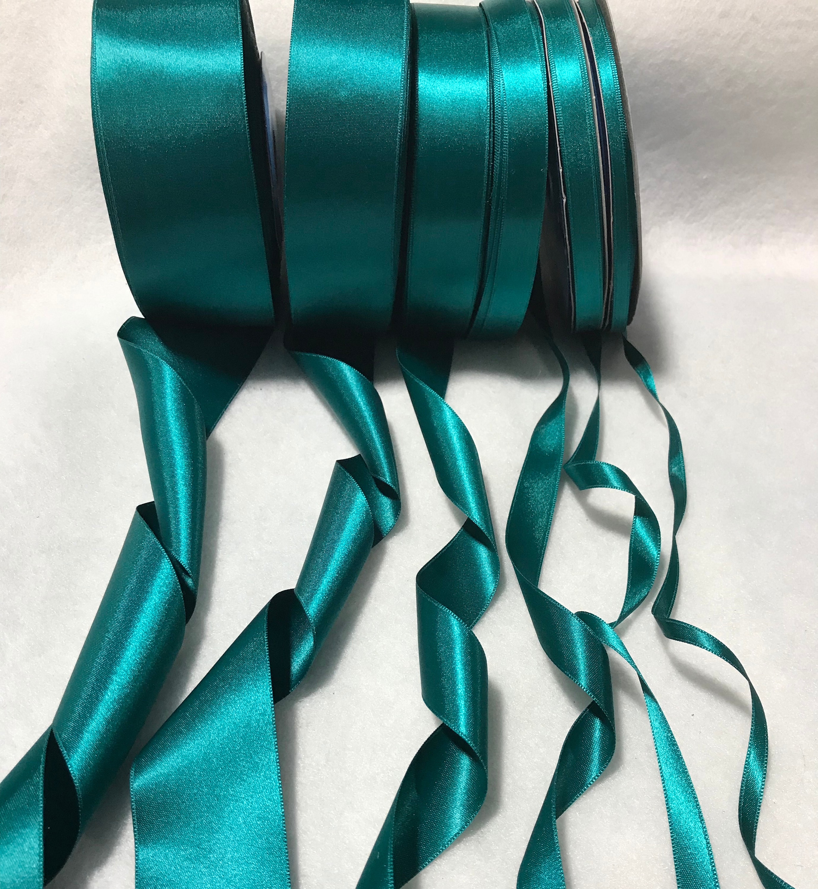 Peacock Teal Double Sided Satin Ribbon Made in France 6 - Etsy