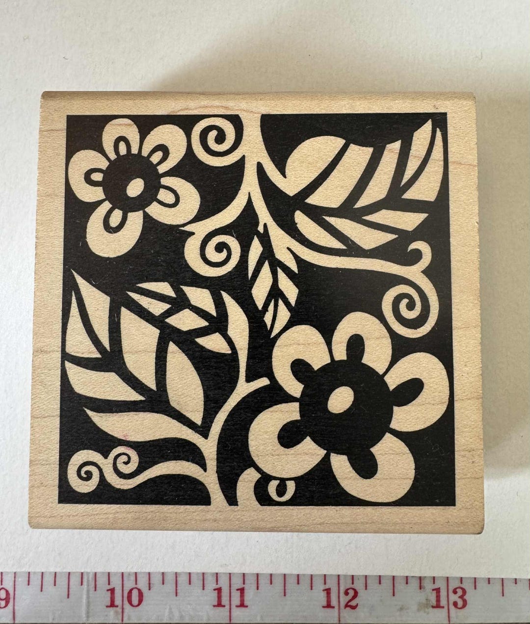 3"x3" Floral Toon Block Wood Mounted Vintage Rubber Stamp by Judi Kins ...