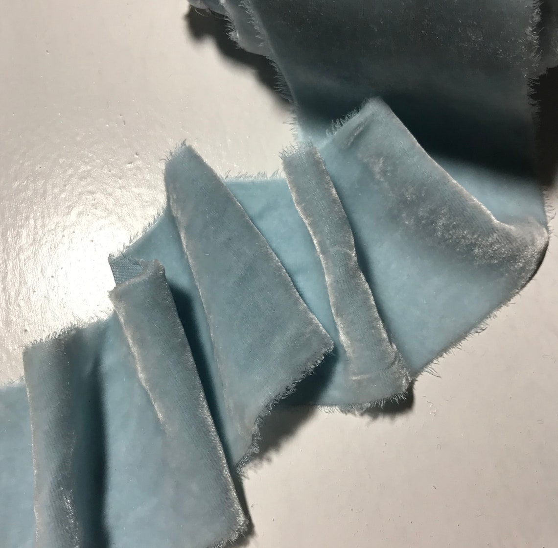 Hand Dyed Baby Blue Silk Velvet Ribbon ( 3 Widths to Choose From) - Etsy
