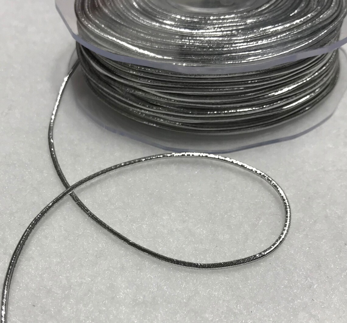 Silver Stretch Elastic Metallic Cord Made in France - Etsy