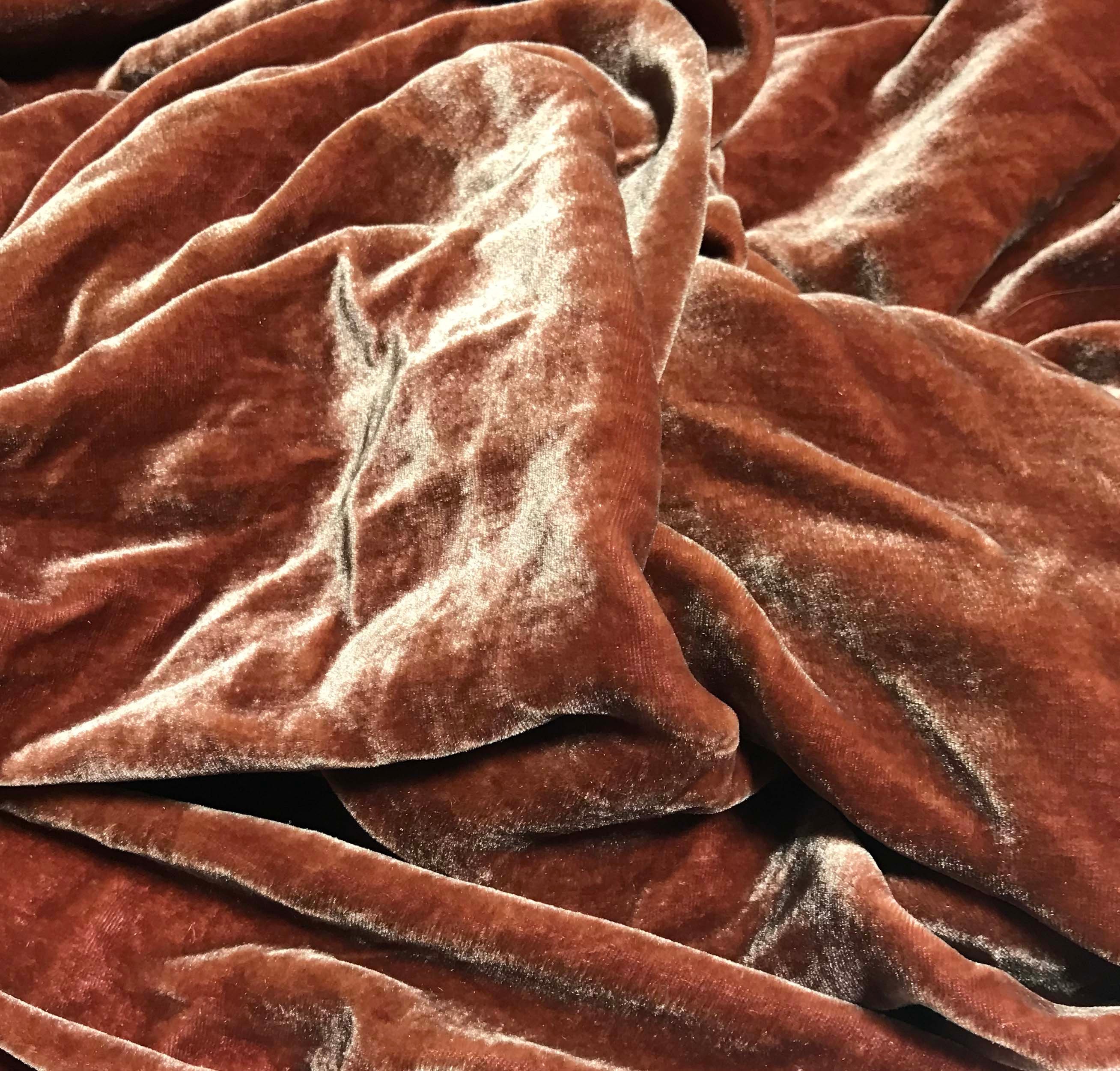 IRIDESCENT ROSE GOLD Silk Velvet Fabric - Etsy