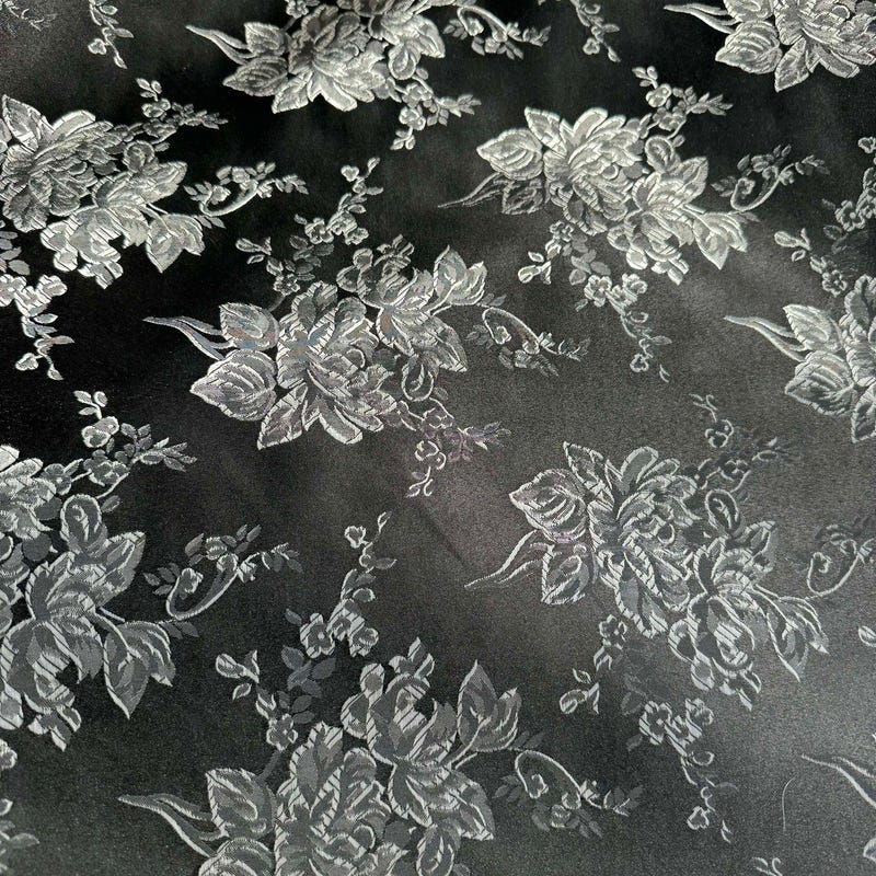 Gray Floral Fabric - Etsy
