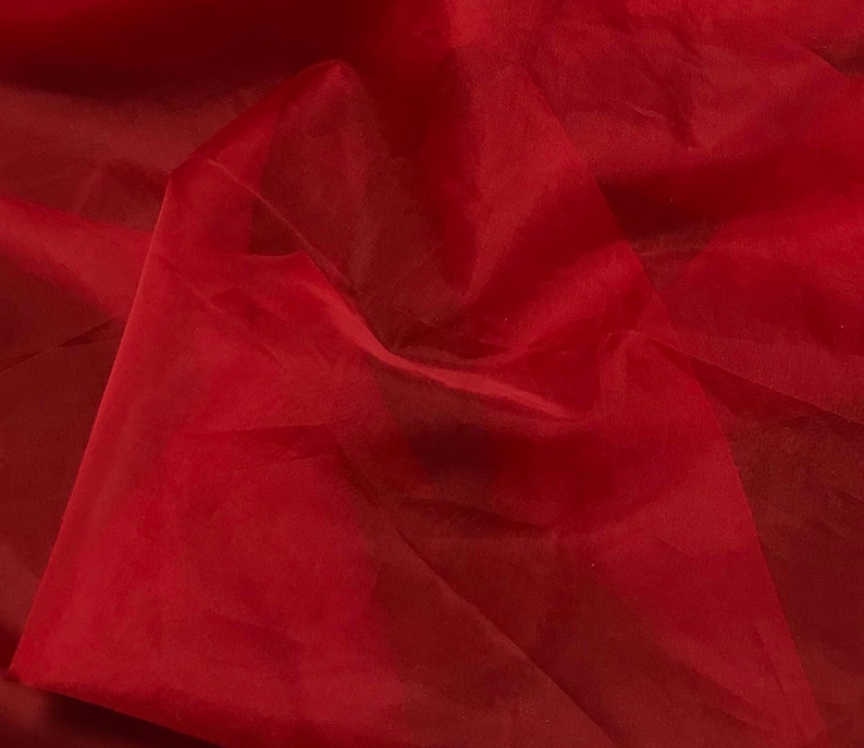 Scarlet Red Silk Organza Fabric - Etsy