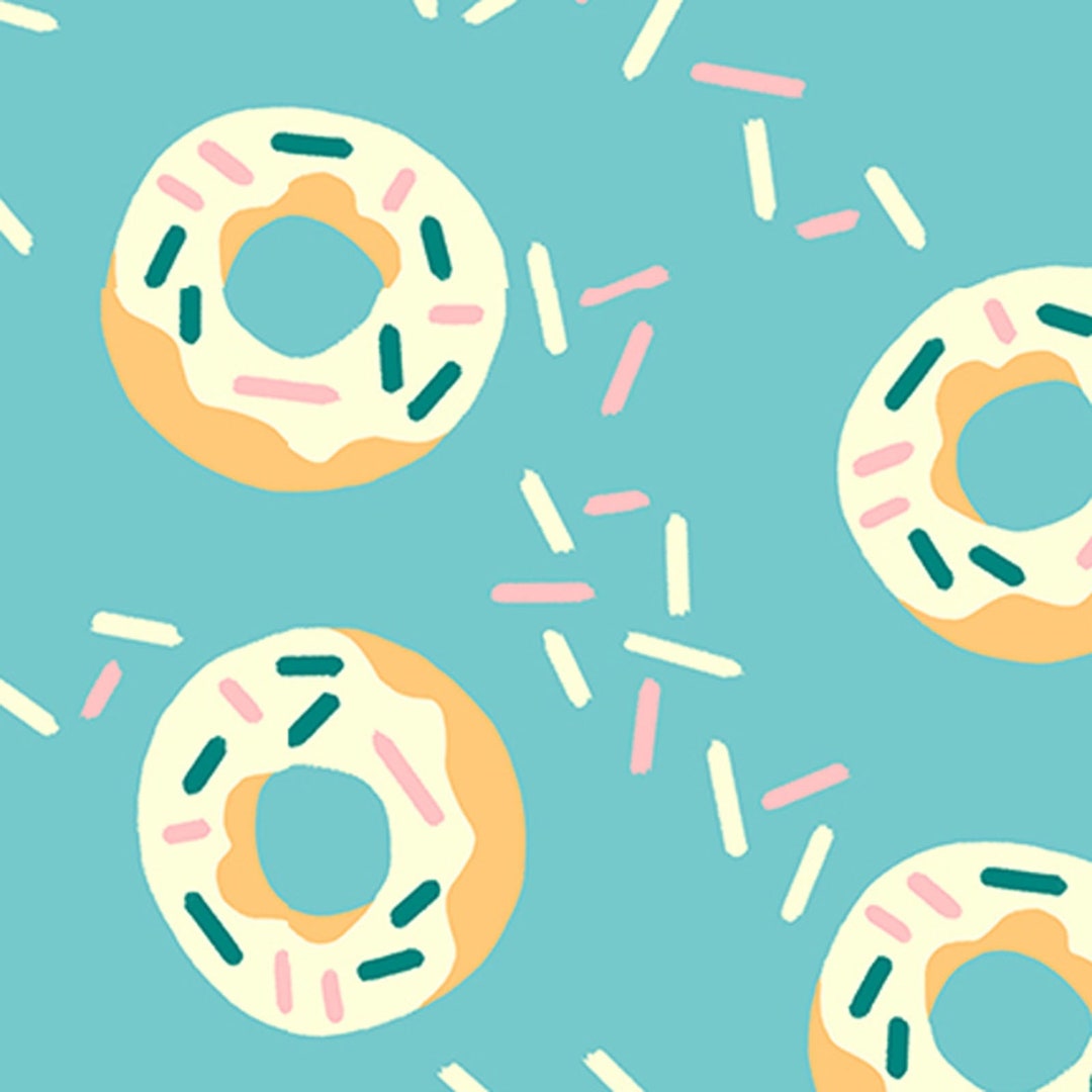 Food Trucks Donuts Teal - Paintbrush Studio Cotton Fabric - Etsy