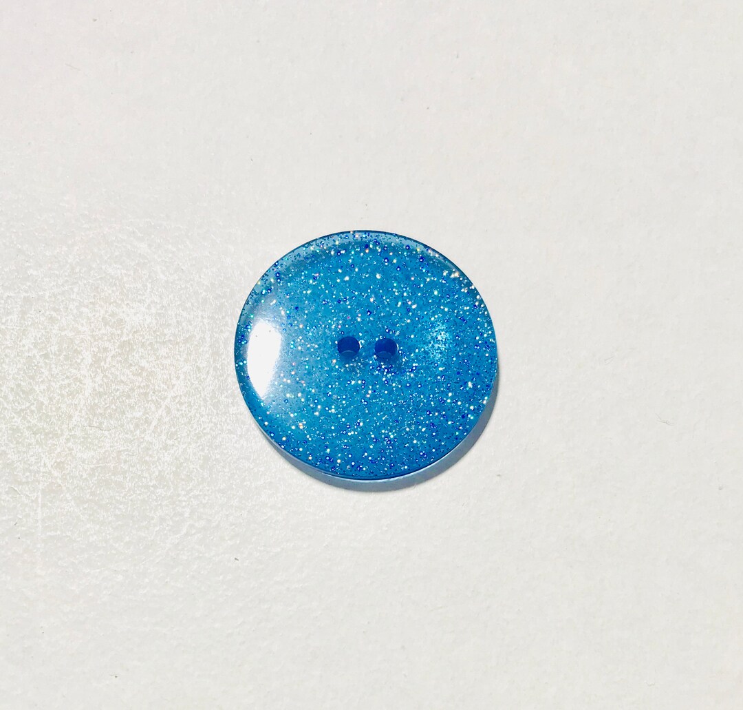 Blue Glitter Plastic Button - Dill Buttons Brand (3 Sizes to Choose ...