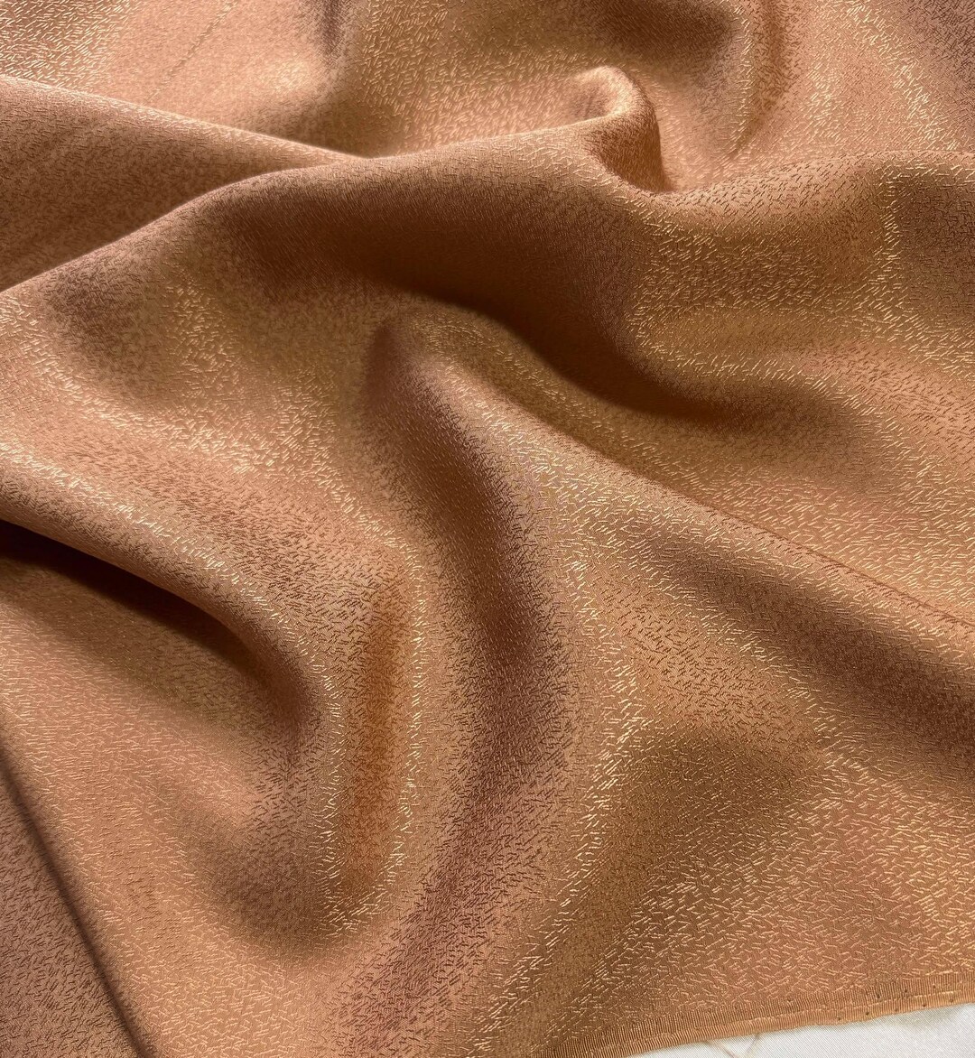 Copper Terra Cotta Crackle - 100% Silk Jacquard Fabric - Etsy