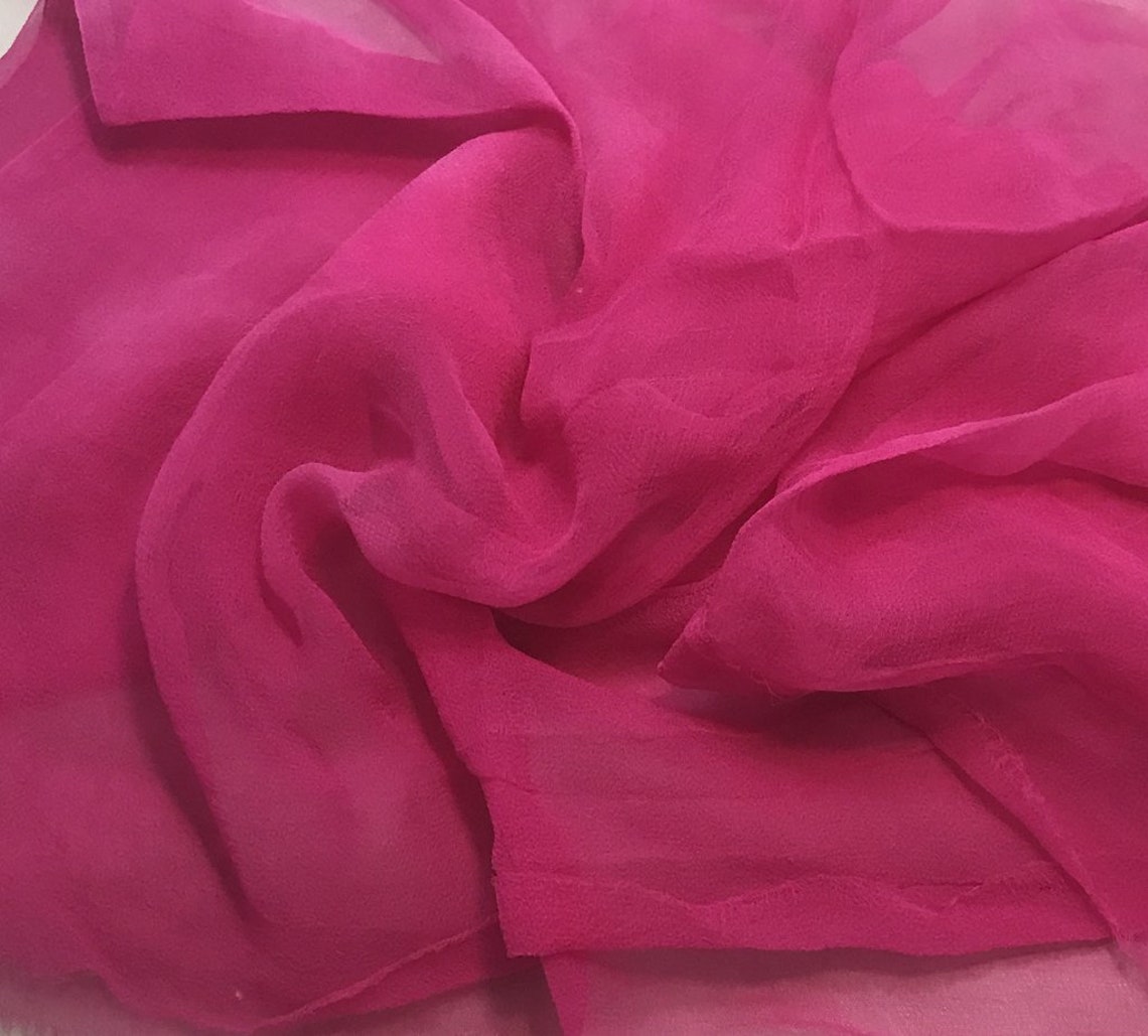 Hand Dyed ORCHID PINK Silk Gauze Chiffon Fabric | Etsy