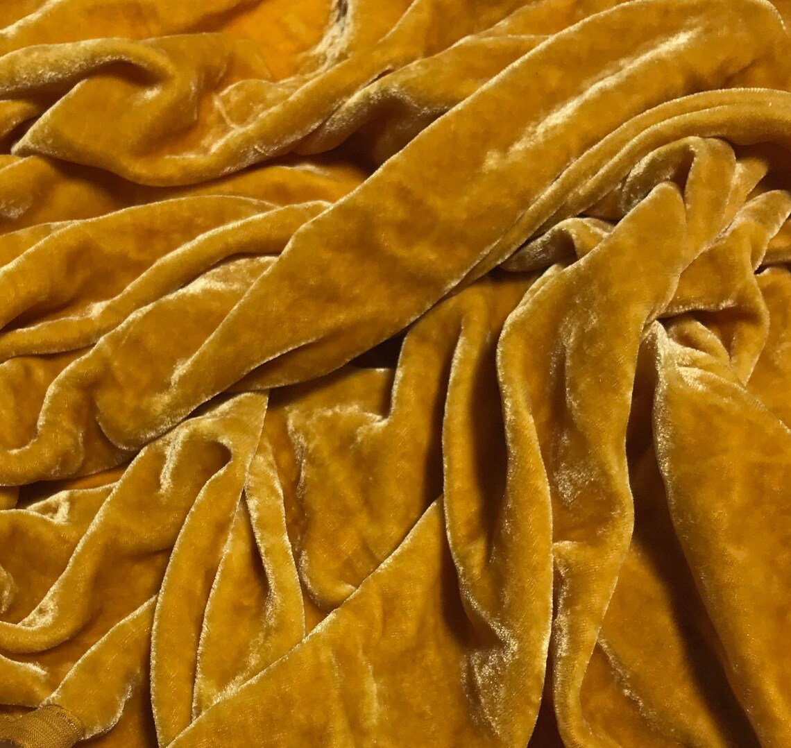 GOLD Hand Dyed Silk Velvet Fabric | Etsy