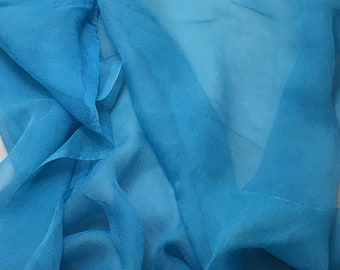 Turquoise Chiffon Fabric - Etsy