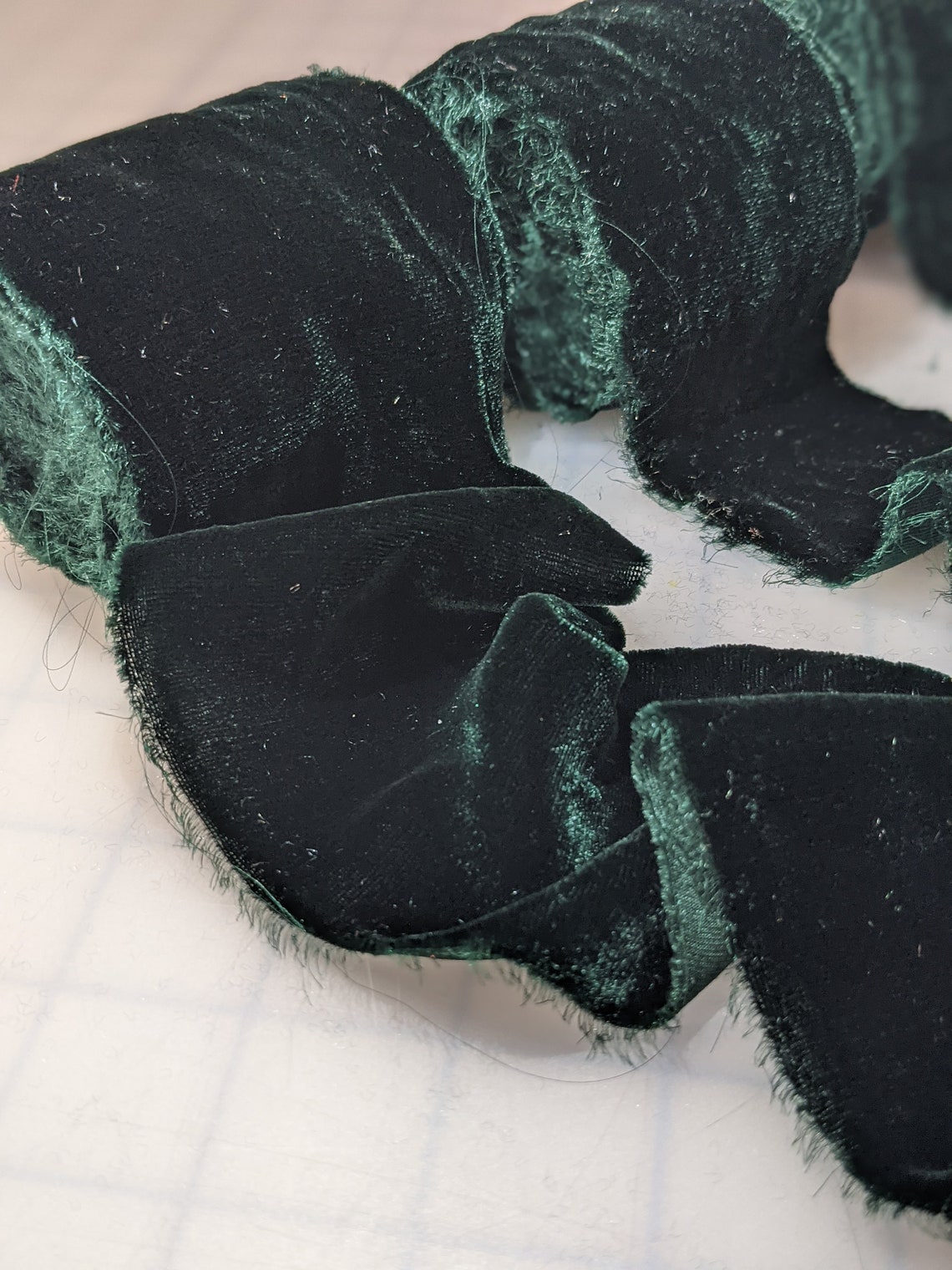 Dark Green Silk Velvet Ribbon 4 Widths to Choose From | Etsy