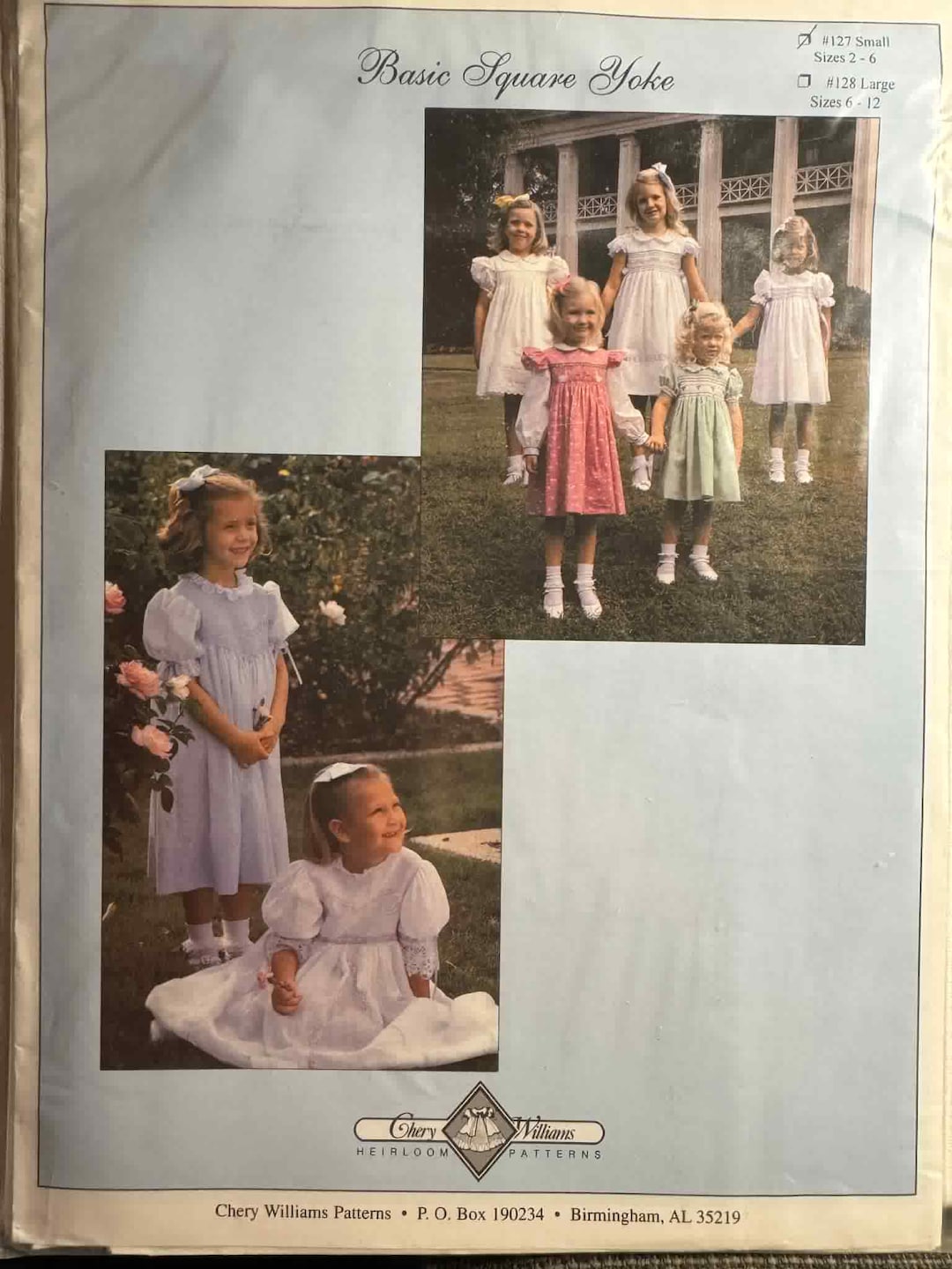 Chery Williams Basic Square Yoke Dress Heirloom Smocking Pattern Size ...