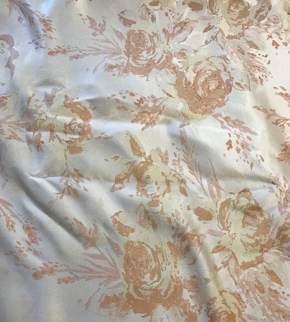 Remnant Sale 46x57 Peach & White Roses Floral - Etsy